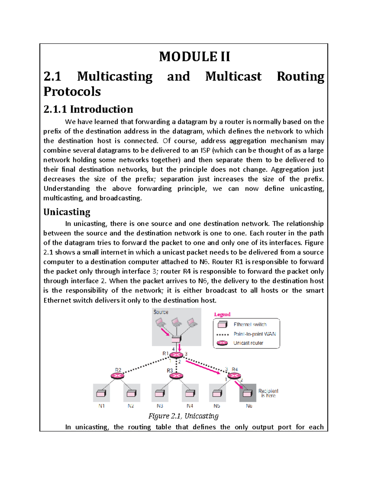Ita M2 - ITA Module 2 - MODULE II 2 Multicasting Protocols and ...
