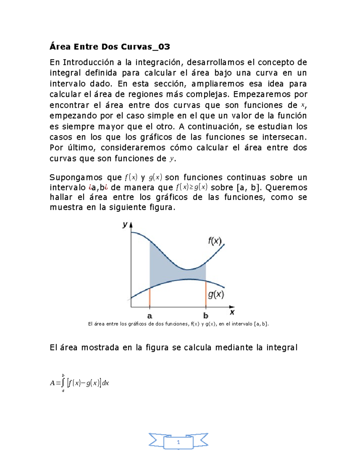Área Entre Dos Curvas 03 - Área Entre Dos Curvas_ En Introducción a la integración ...