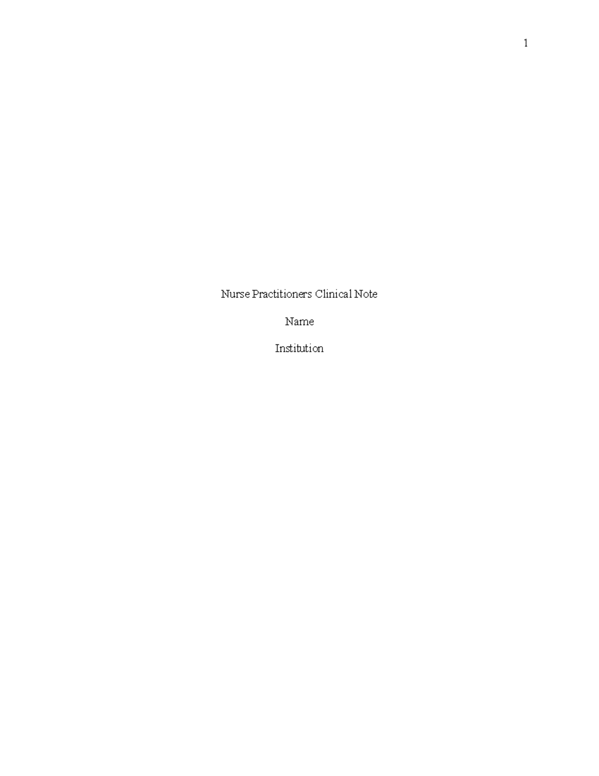 Nurse Practitioners Clinical Note: Clinical guide - Nurse Practitioners ...