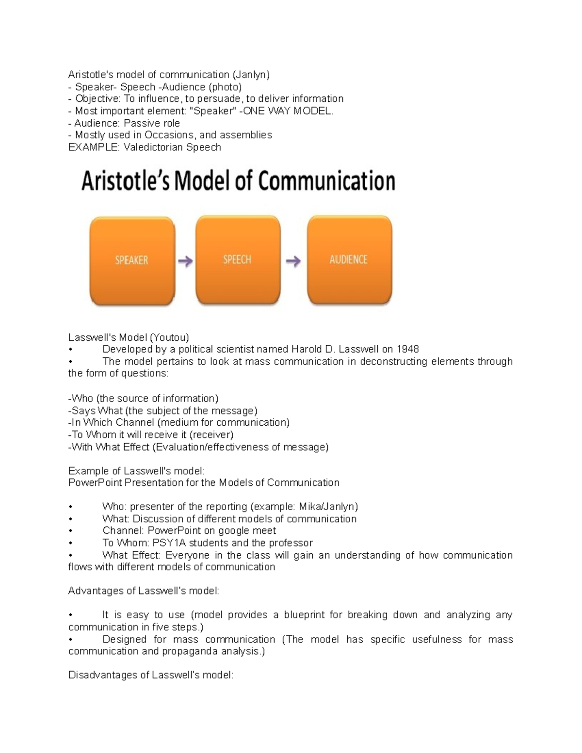 M1 activity models of communication that inpo - Physical Education 3 ...