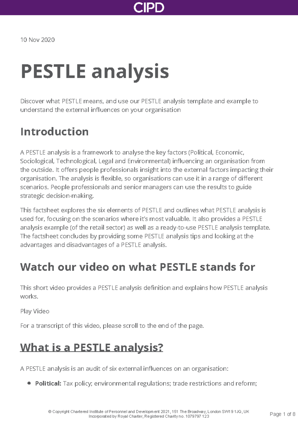 Pestle-analysis-factsheet perfect for business assignemnts - 10 Nov ...