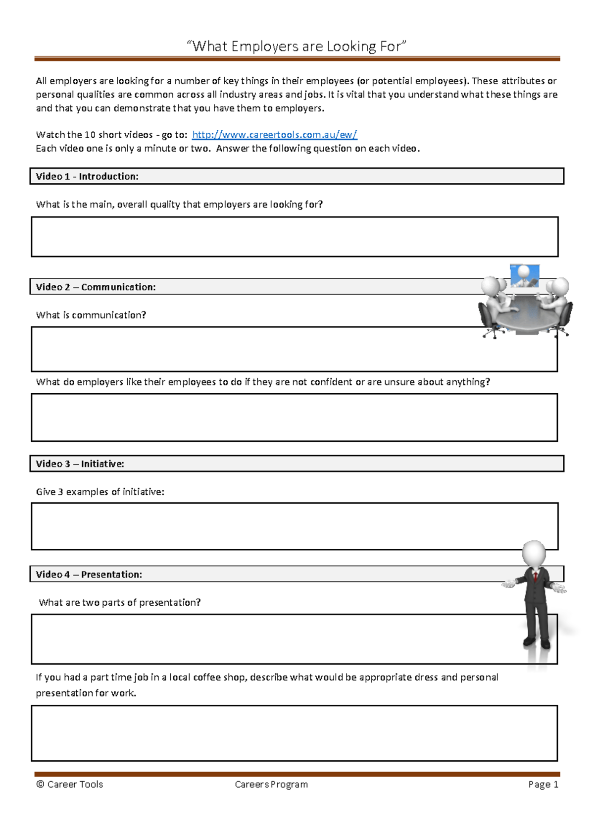 Employers looking - It is a commerce worksheet from year 10 not an ...