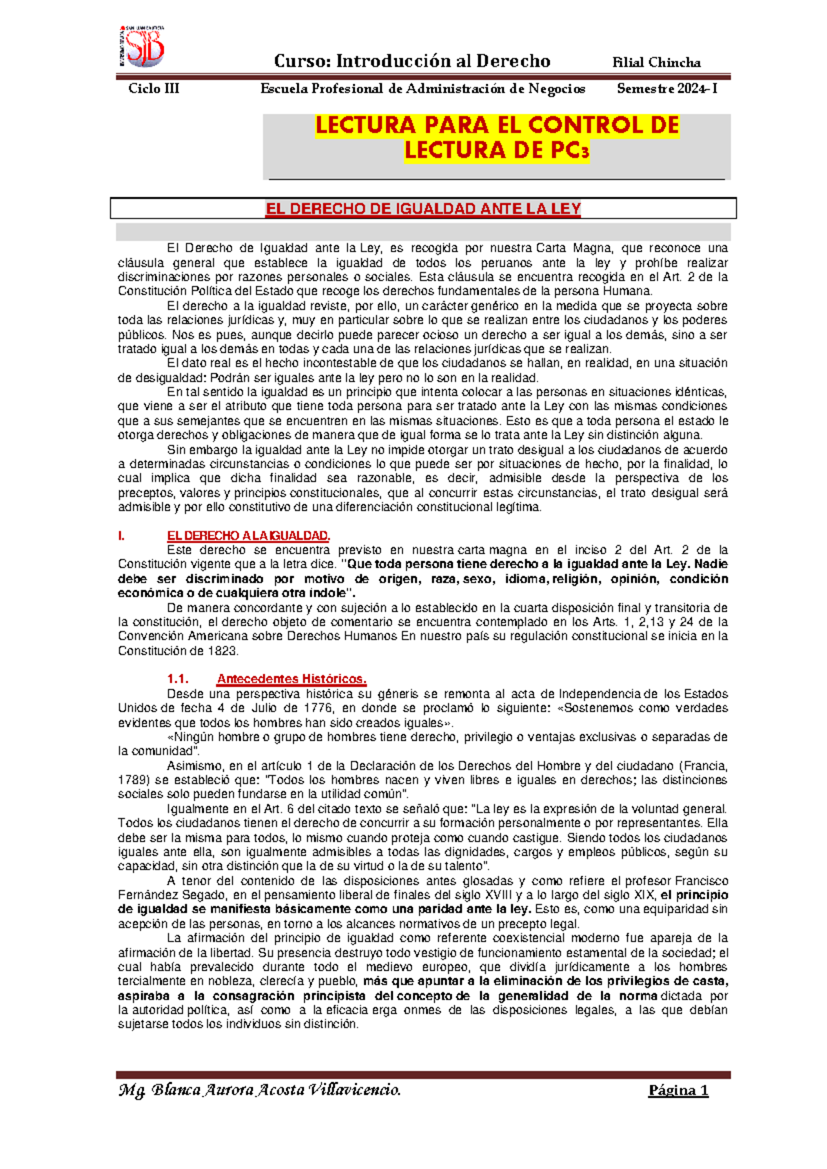 Lectura PARA Elcontrol DE Lectura DE PC3 - Introd Derecho - Curso ...