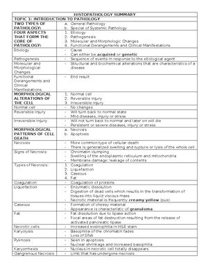 UNIT 1 - Notes - WITH PATHOPHYSIOLOGY WEEK 3 BSMLS -1A CSU College of ...