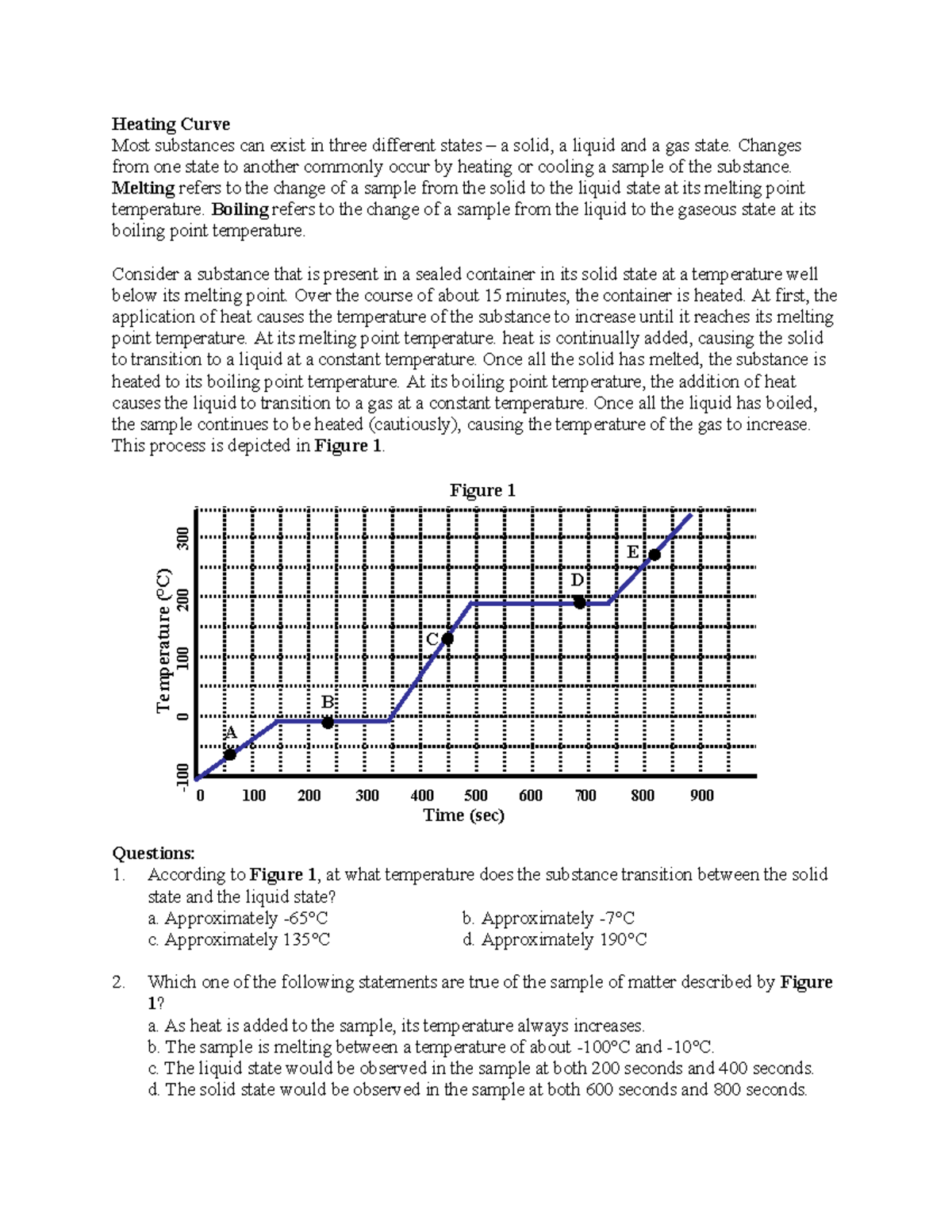 Act6ag - heating and cooling curve - Heating Curve Most substances can ...