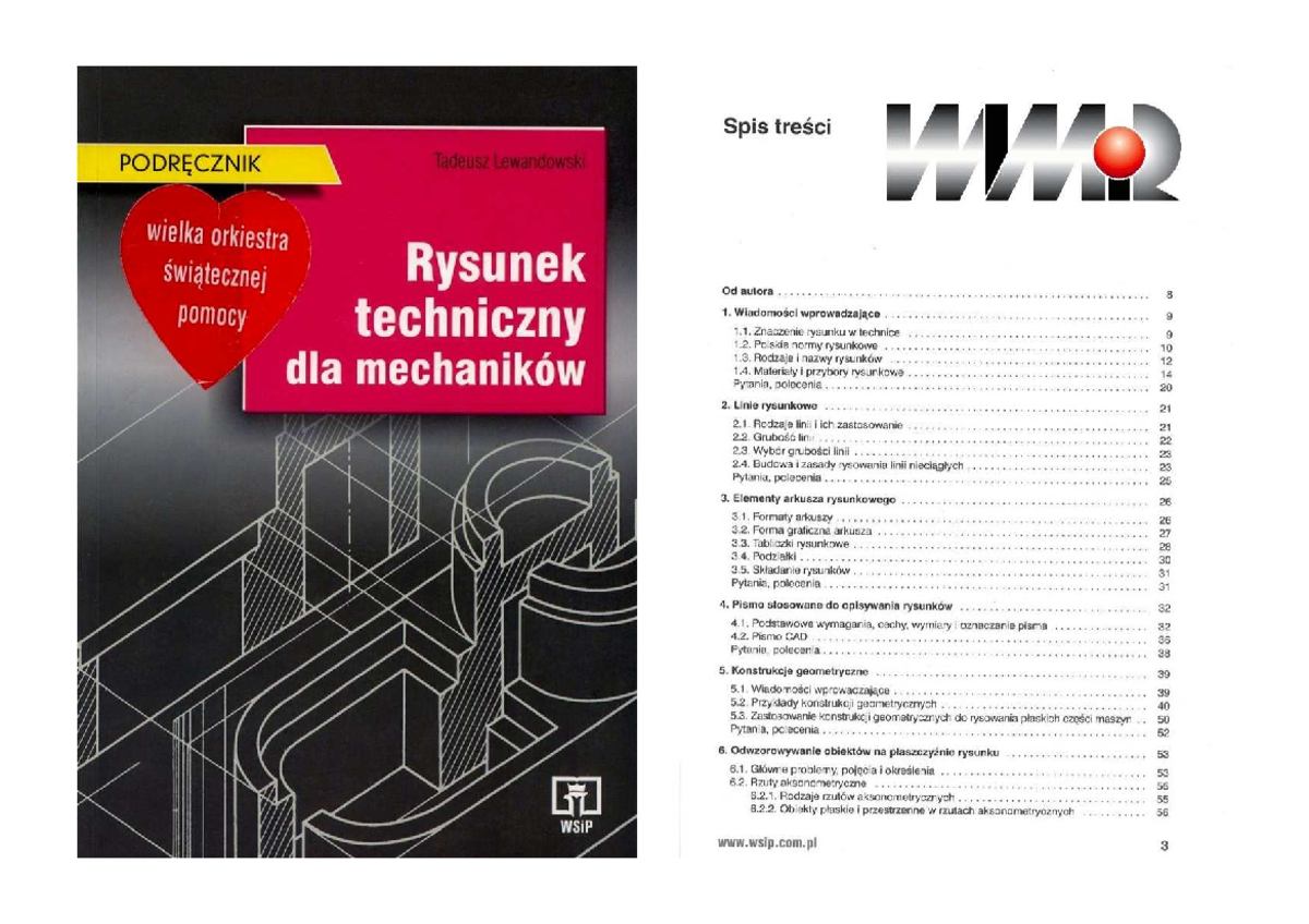 Rysunek techniczny dla mechaników Lewandowski Tadeusz - Podstawy ...