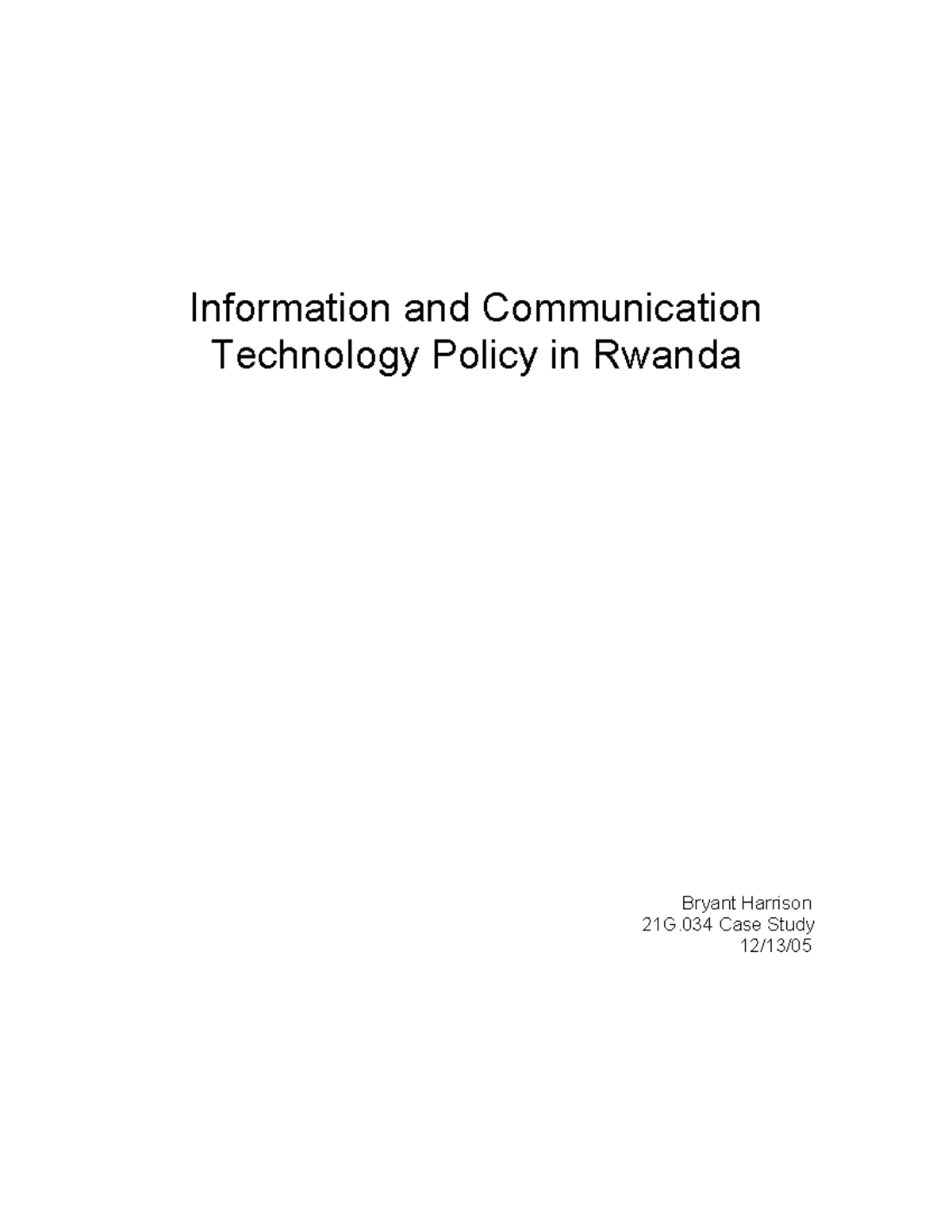 Policy rwanda - Information and Communication Technology Policy in ...