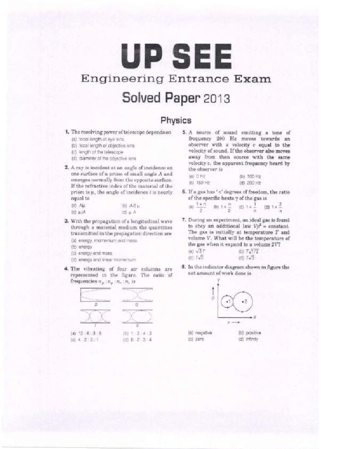 Upsee Solved Sample Paper 2013 - Bachelor of Technology - Studocu