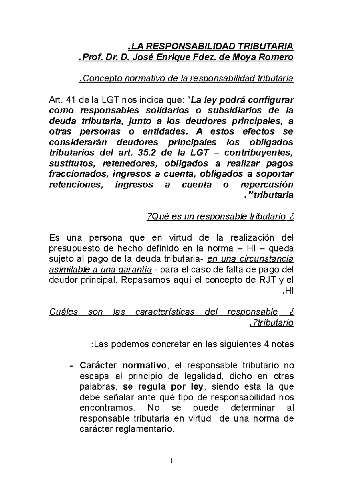 LA Responsabilidad Tributaria - .LA RESPONSABILIDAD TRIBUTARIA . Prof ...