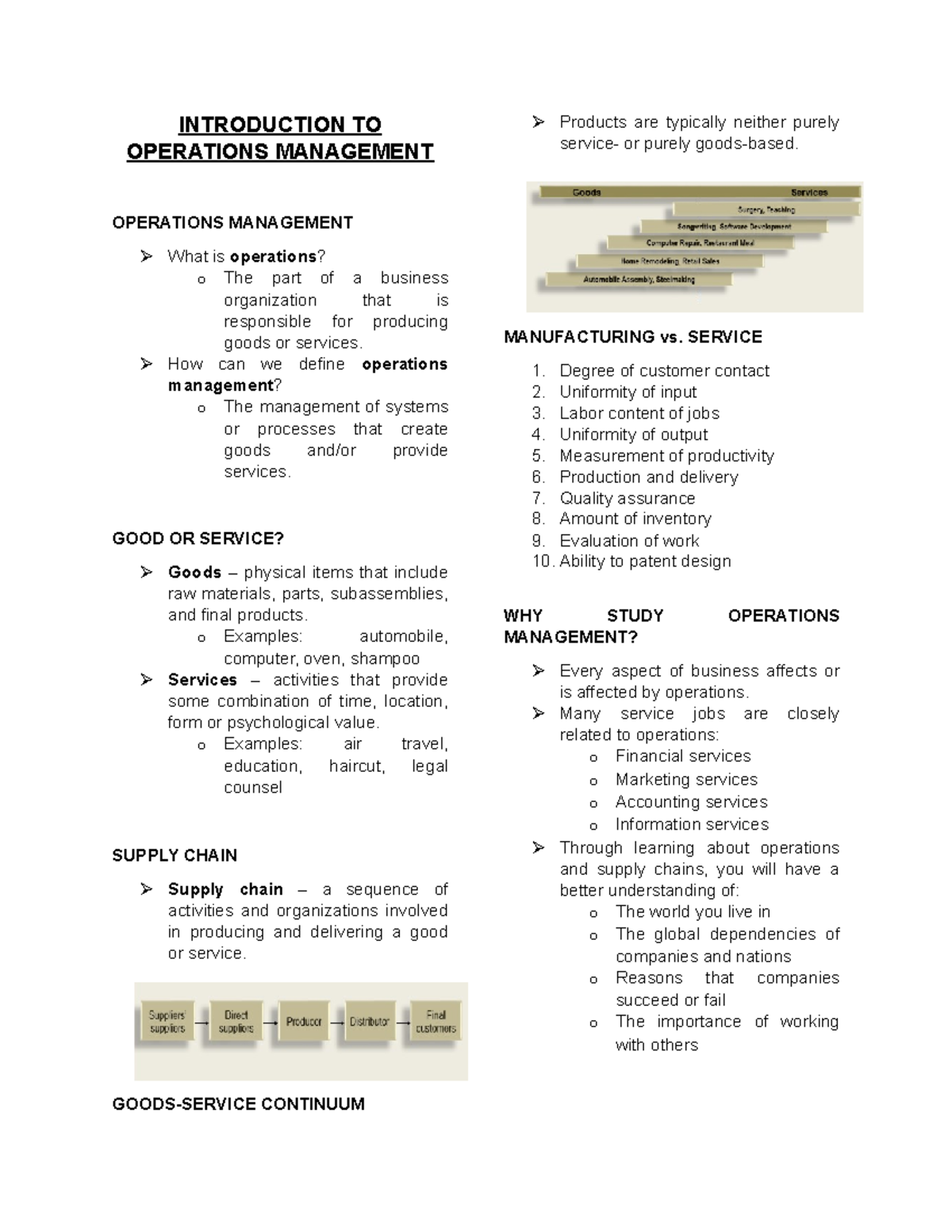 [BACN 01B] Introduction to Operations Management - INTRODUCTION TO OPERATIONS MANAGEMENT ...