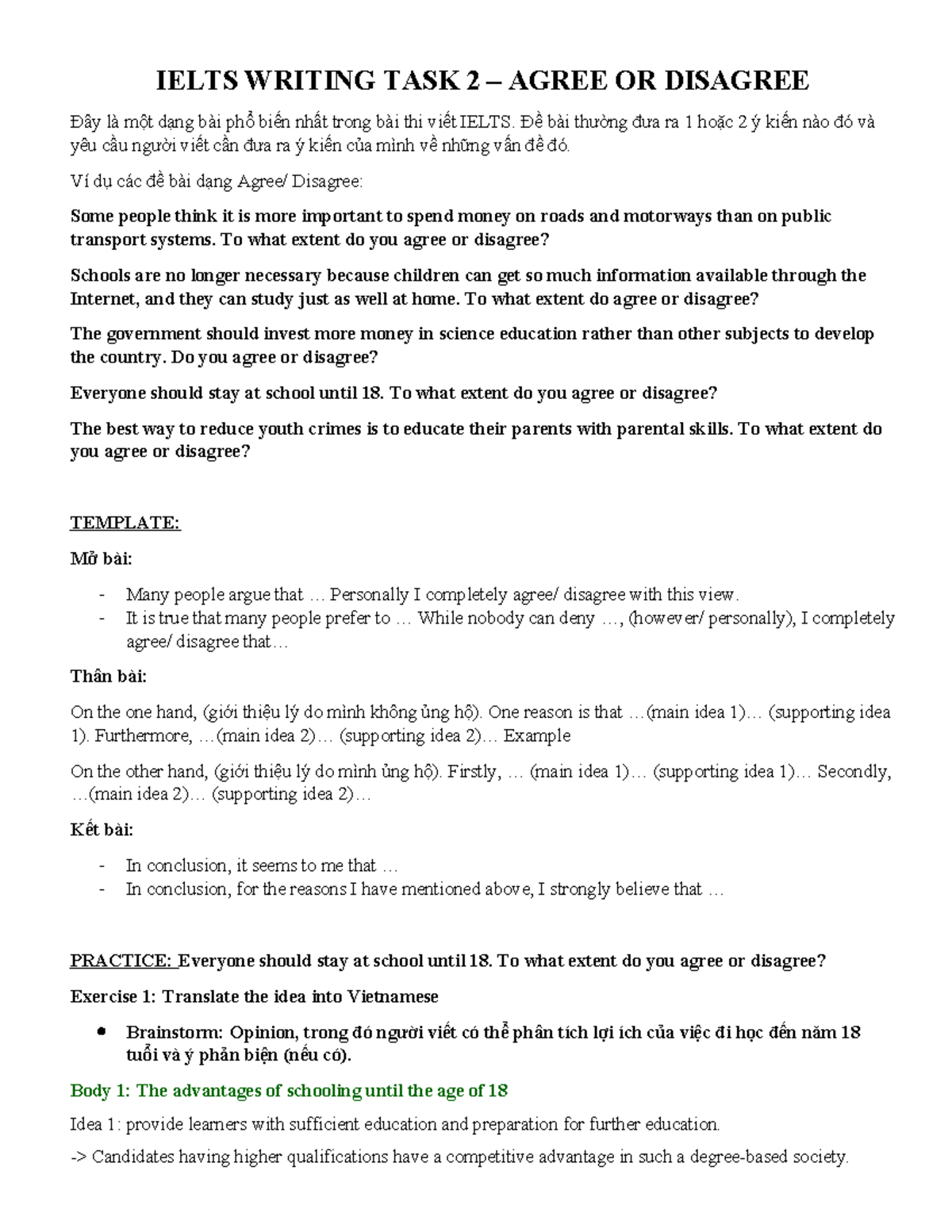 Agree-Disagree-Đề - Good choice - IELTS WRITING TASK 2 – AGREE OR ...