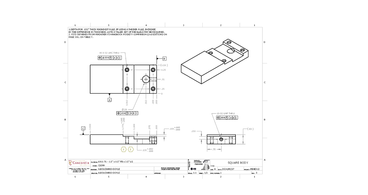 MIAE 312 Tehcnical Drawing Square - MIAE 312 - Studocu