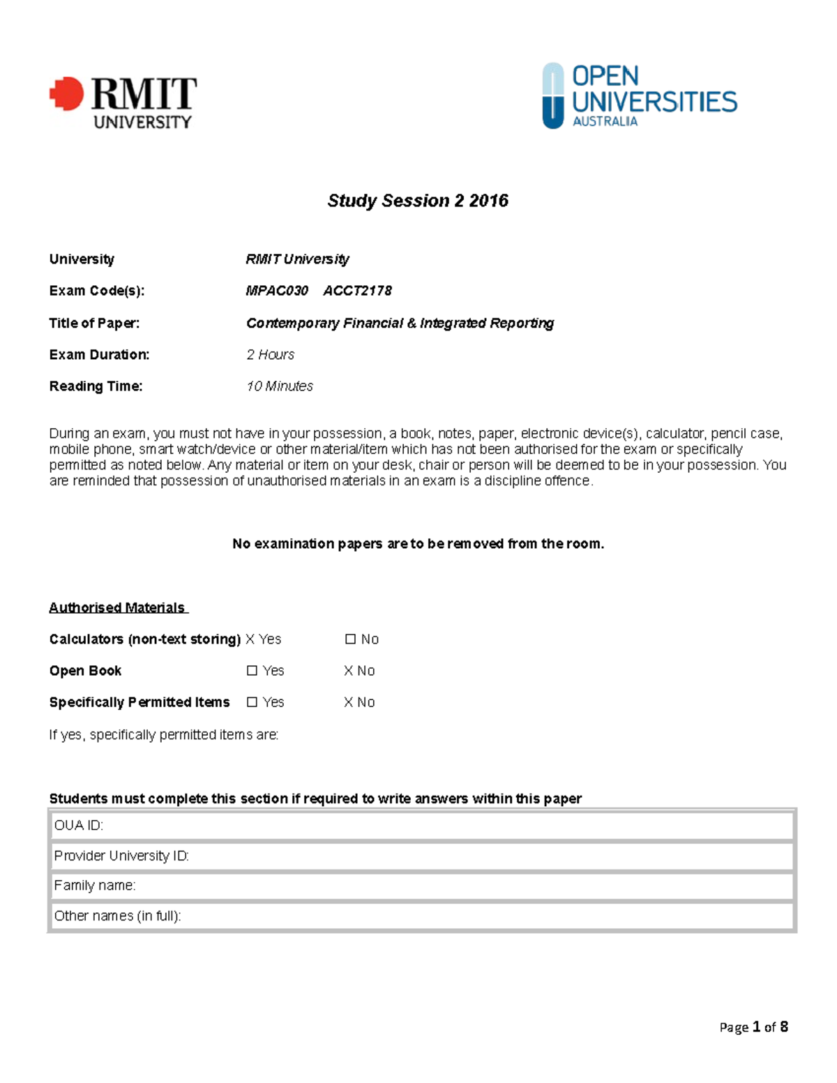 Final Exam 2016, questions and answers - Study Session 2 2016 ...