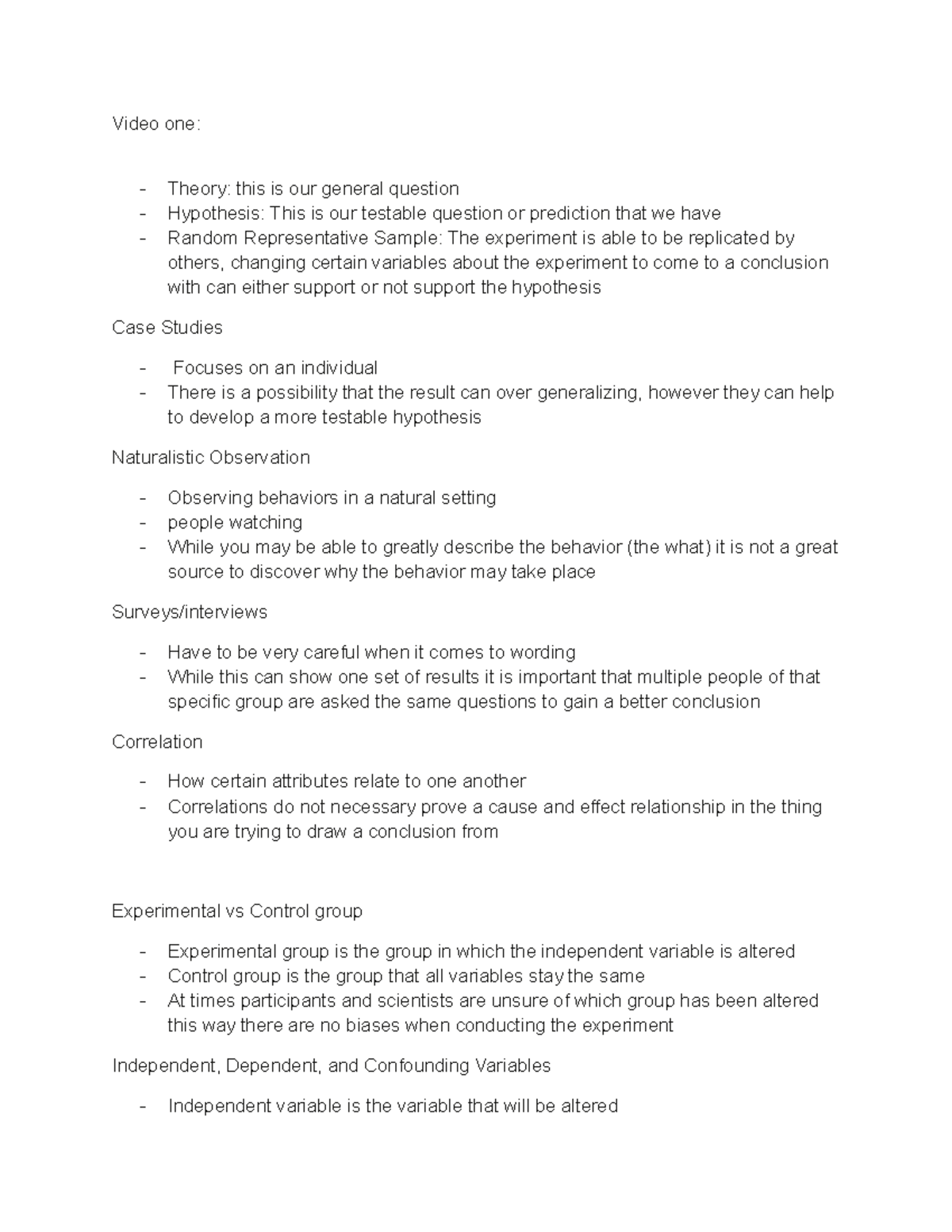 Research methods - Video one: Theory: this is our general question ...