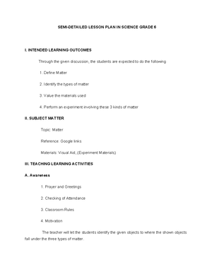 ED124 1-B Portfolio (Science Grade 6) - Science in Grade 6 Experiment ...