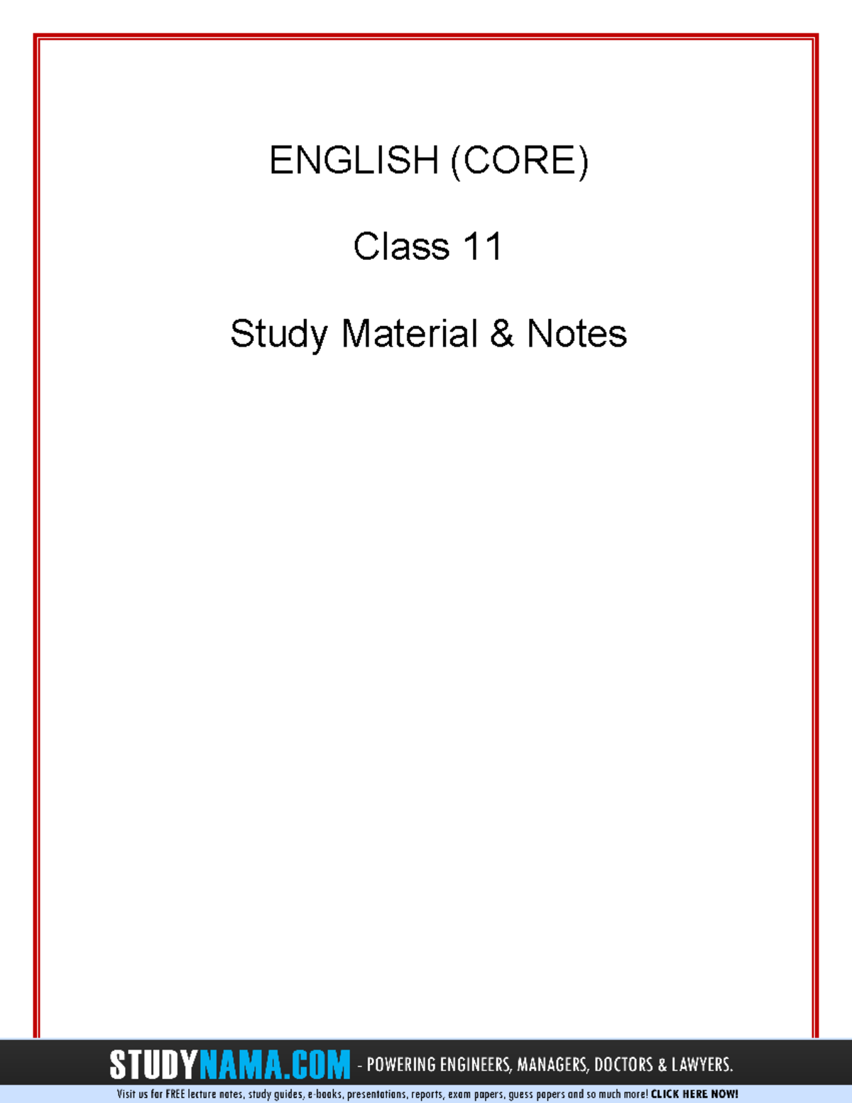 English core - class 11 notes and study material - SECTION - A Reading ...
