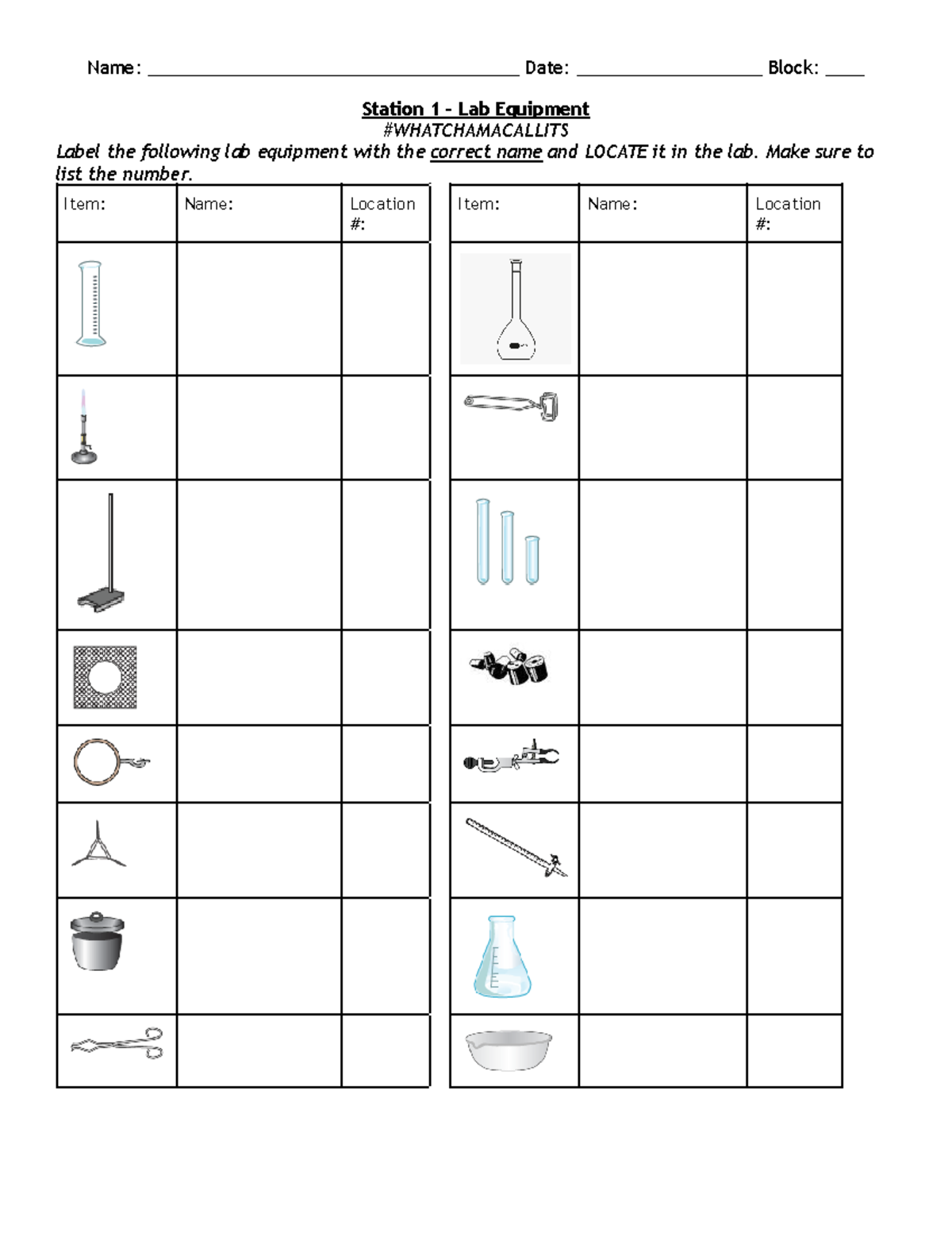 AP Chem Lab Review Stations - Name ...