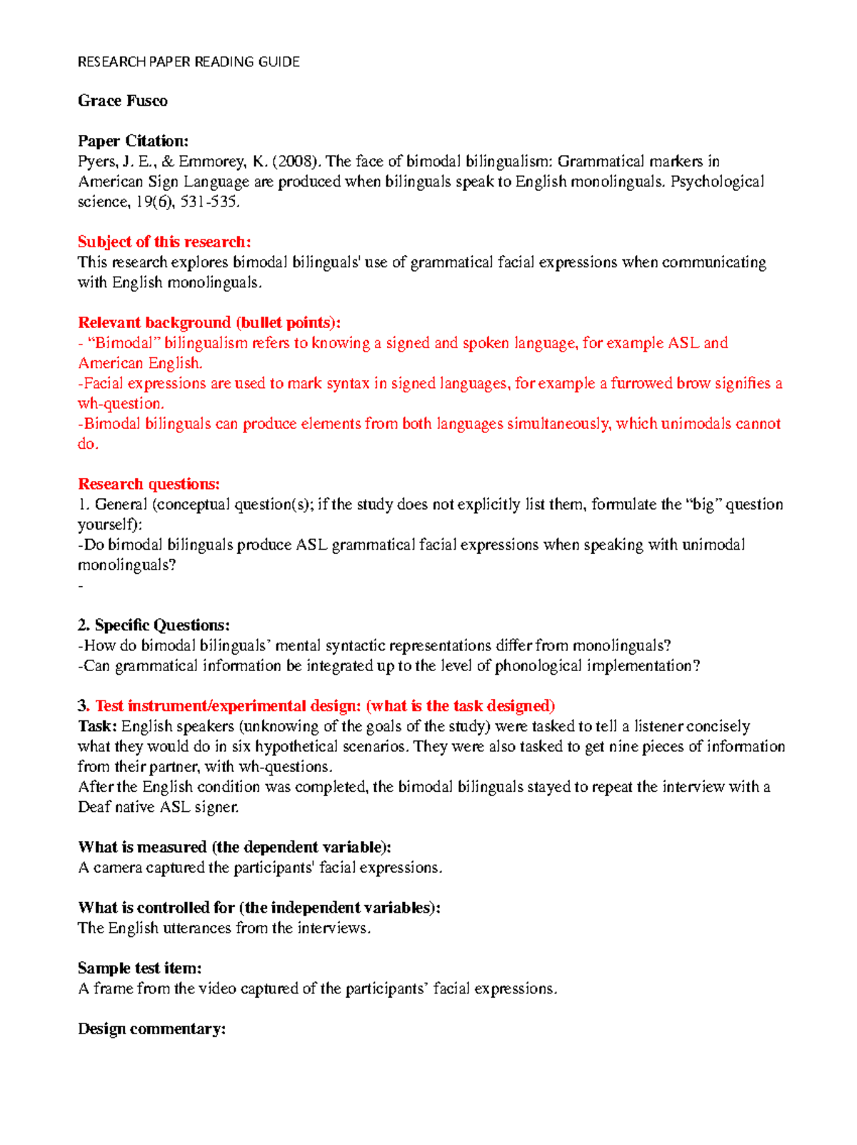 Copy of Research Paper Reading Guide - RESEARCH PAPER READING GUIDE ...