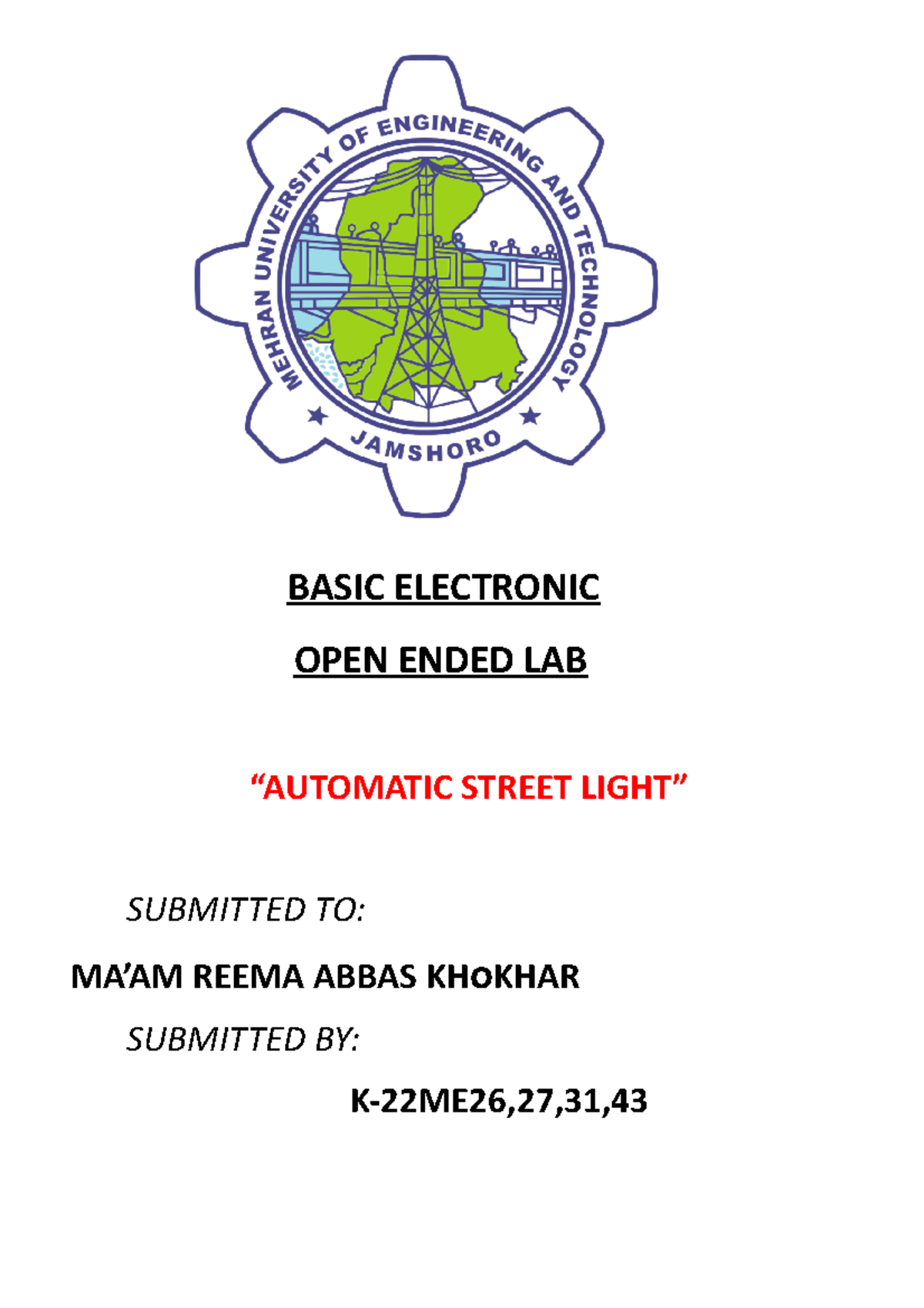 Basic Electronics - Cost Accouting - BASIC ELECTRONIC OPEN ENDED LAB ...
