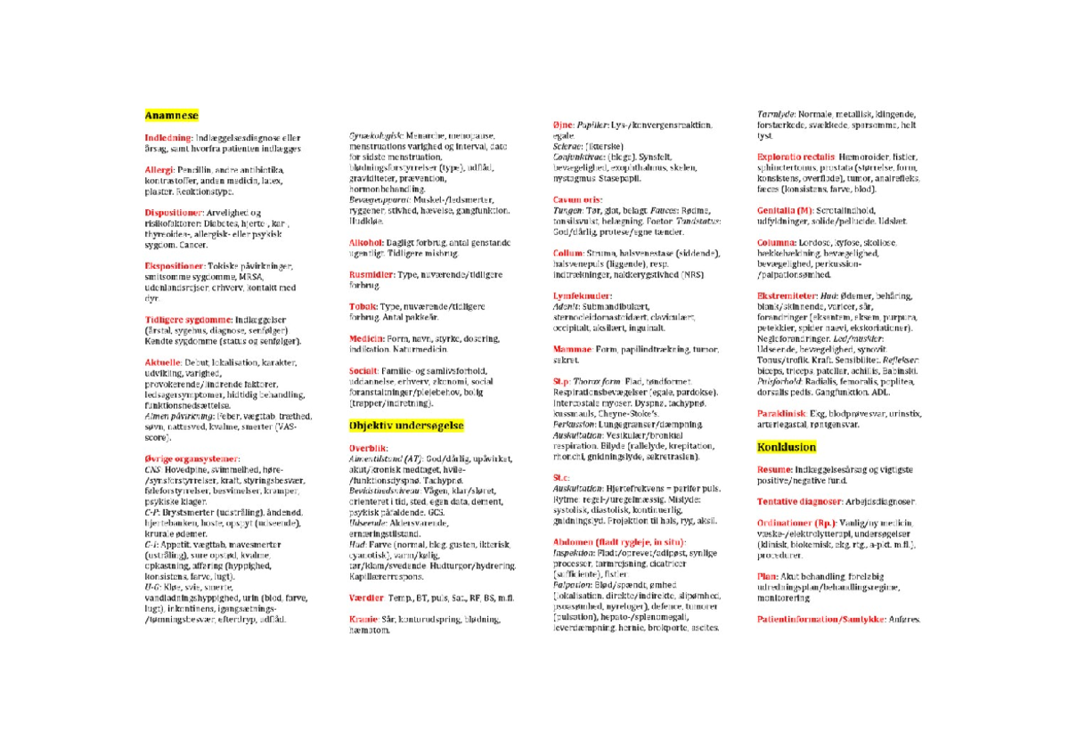 FADL's journalkoncept - Klinisk ophold, journal eksempel - Studocu