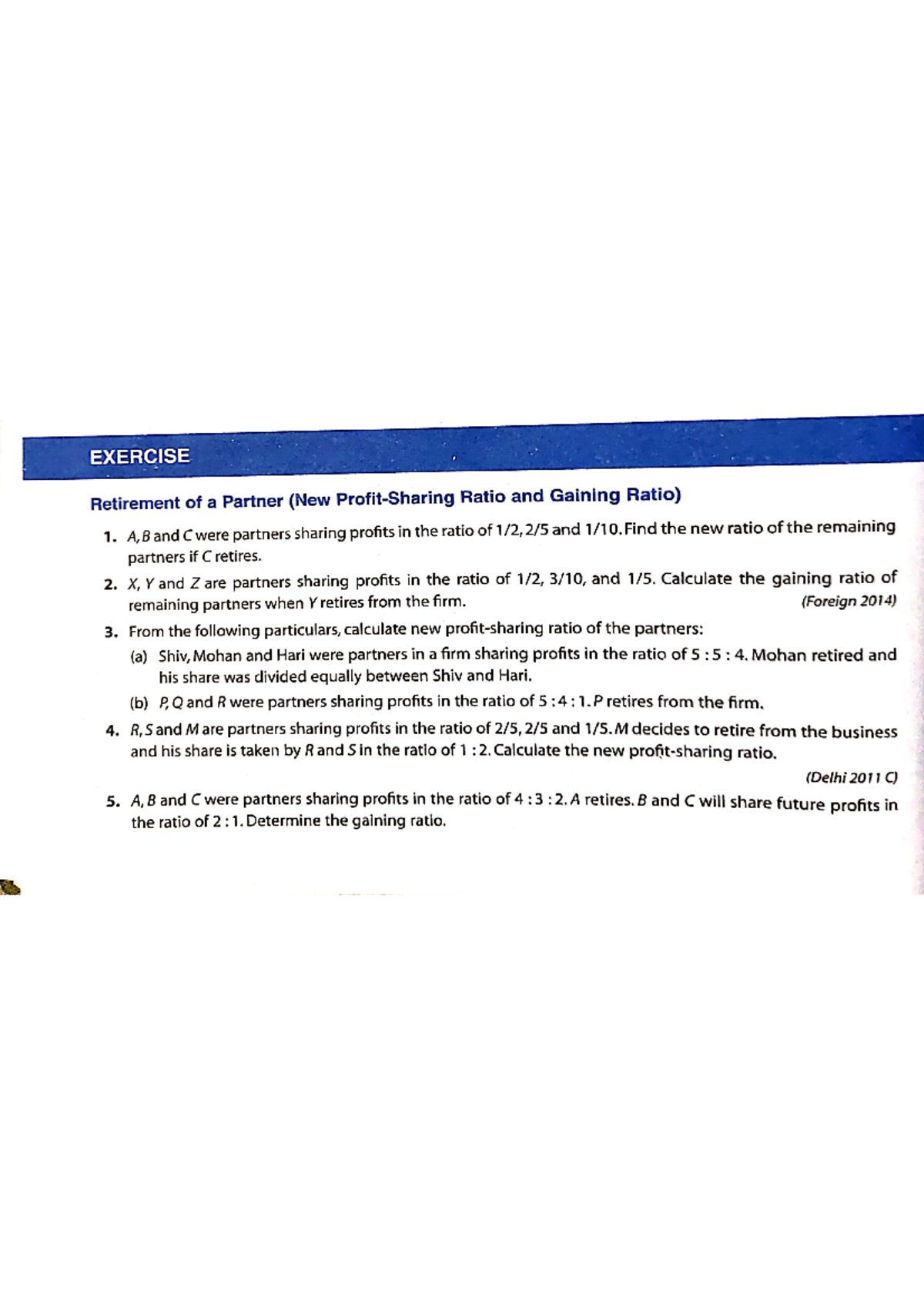 CH - 6 Retirement of a Partner - cbse class 12 - Studocu