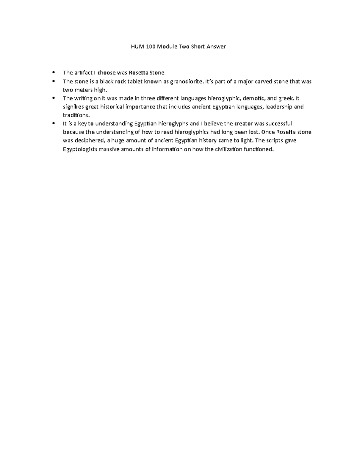 Document+1 - n/a - HUM 100 Module Two Short Answer The artifact I ...