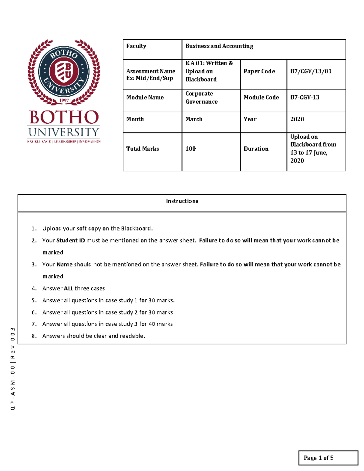 B7-CGV~1 - lecture work - Q P - A S M - 0 0 | R e v 0 0 3 Faculty ...