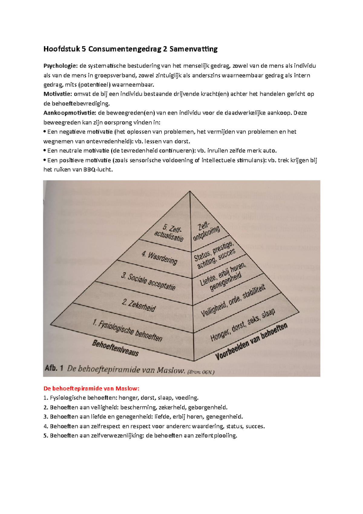Hoofdstuk 5 Consumentengedrag 2 Samenvatting - Hoofdstuk 5 Consumentengedrag 2 Samenvatting ...