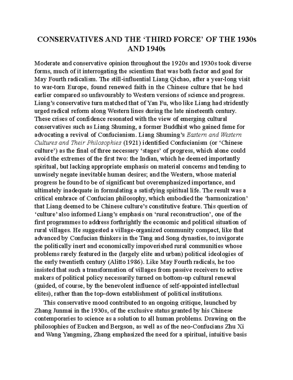 Conservatives AND THE Third Forces - CONSERVATIVES AND THE ‘THIRD FORCE ...