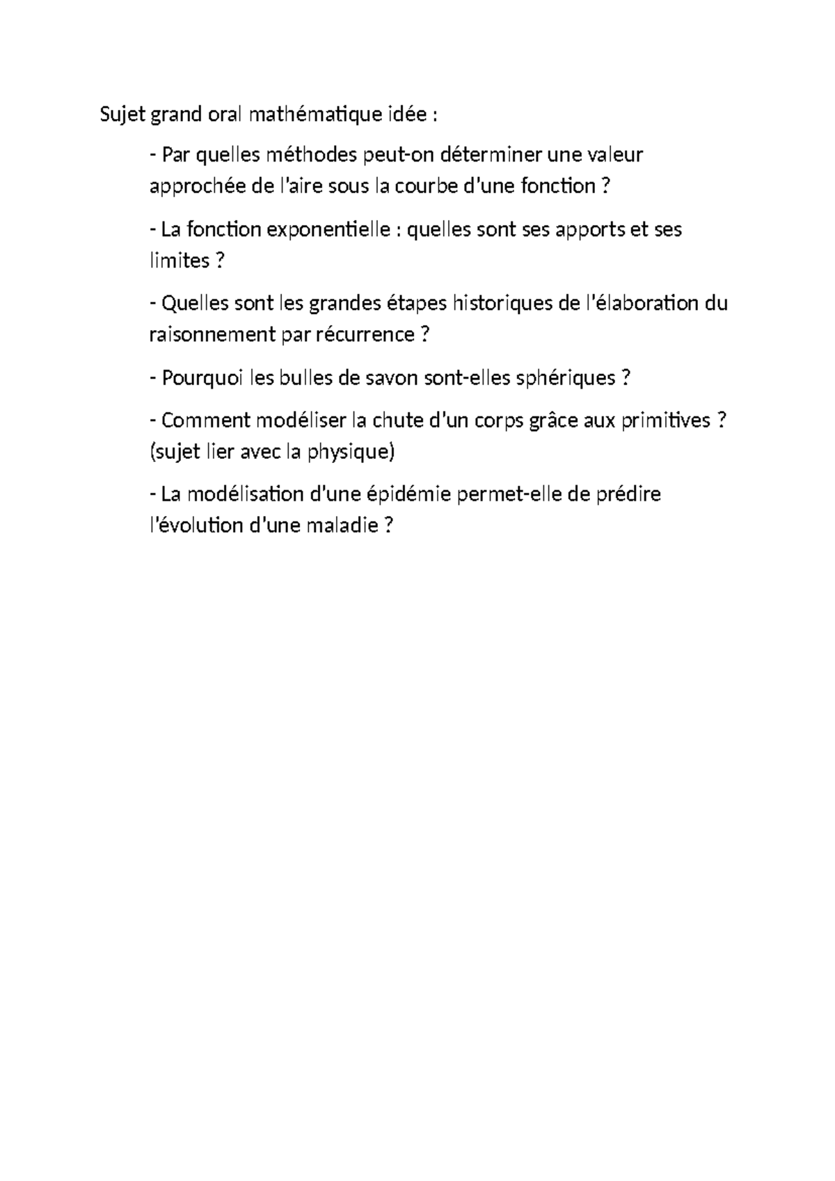 Sujet grand oral mathématique idée - Sujet grand oral mathématique idée ...