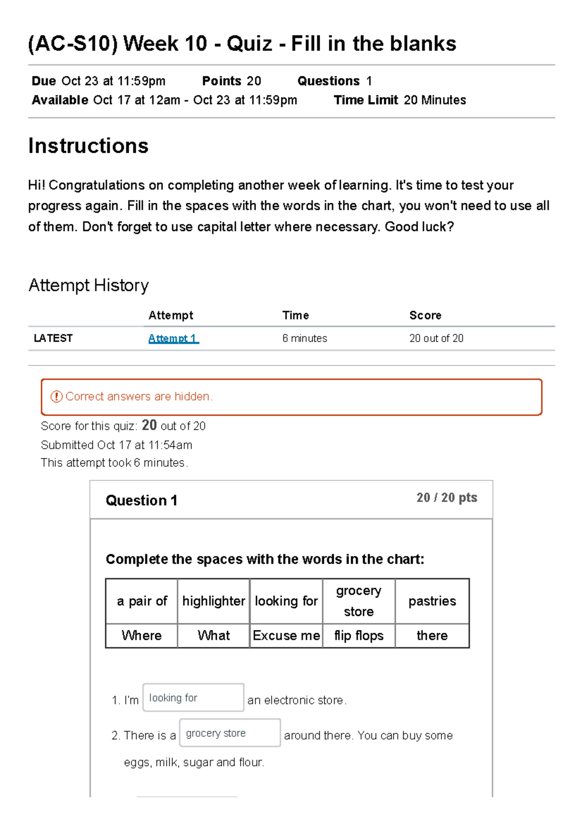 (AC-S10) Week 10 - Quiz - Fill in the blanks Ingles II (29982) - (AC-S10) Week 10 - Quiz - Fill ...