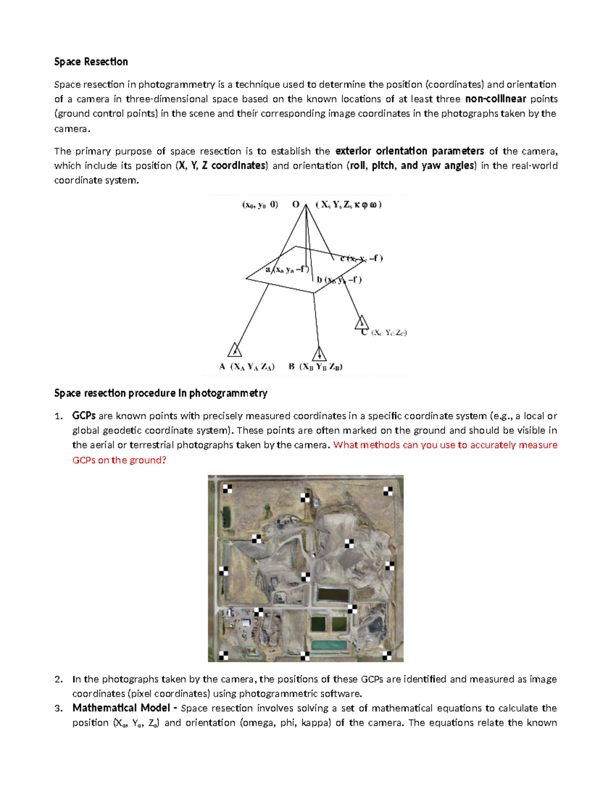 Space Resection - Space Resection Space resection in photogrammetry is ...