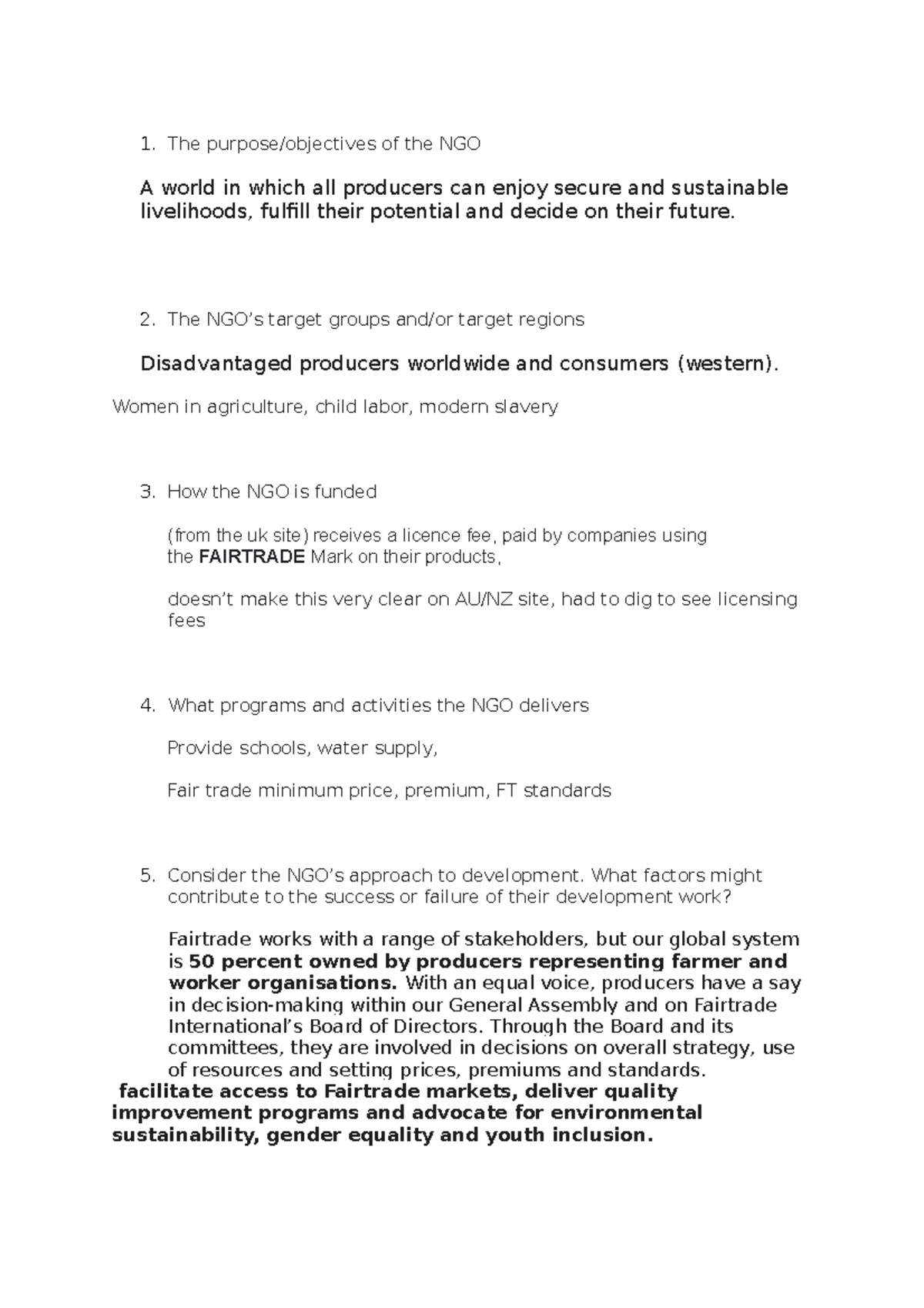 WK8 tute NGO - NGO worksheet - The purpose/objectives of the NGO A ...