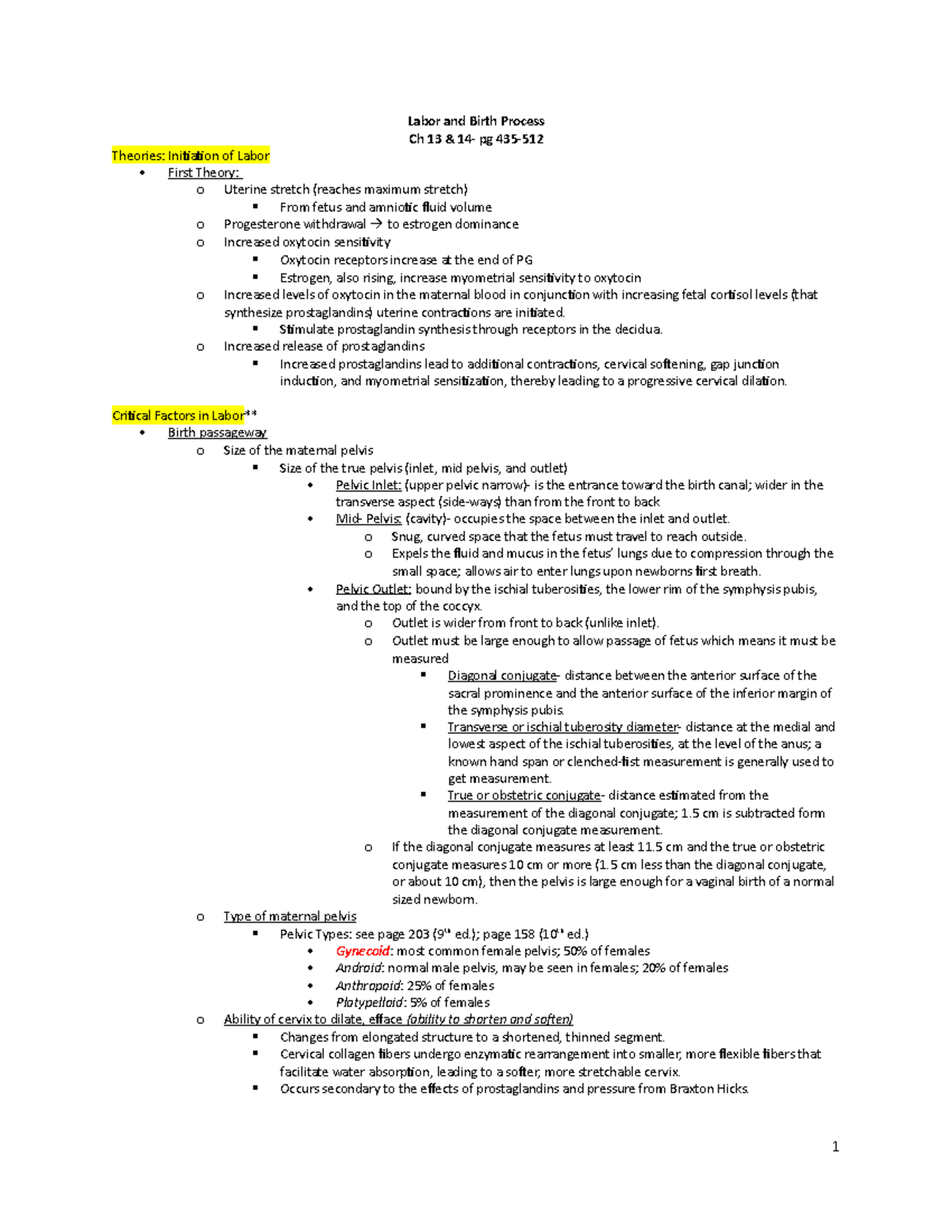 3- Ch 13 and 14- Labor and Birth Process - Labor and Birth Process Ch ...