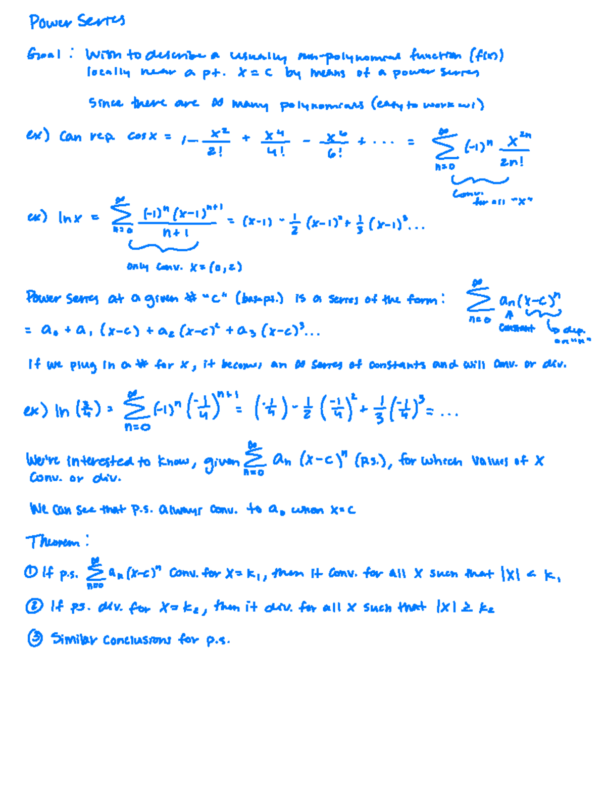 11.8 Lecture - Power Series Goal : wishto describe a usually non ...
