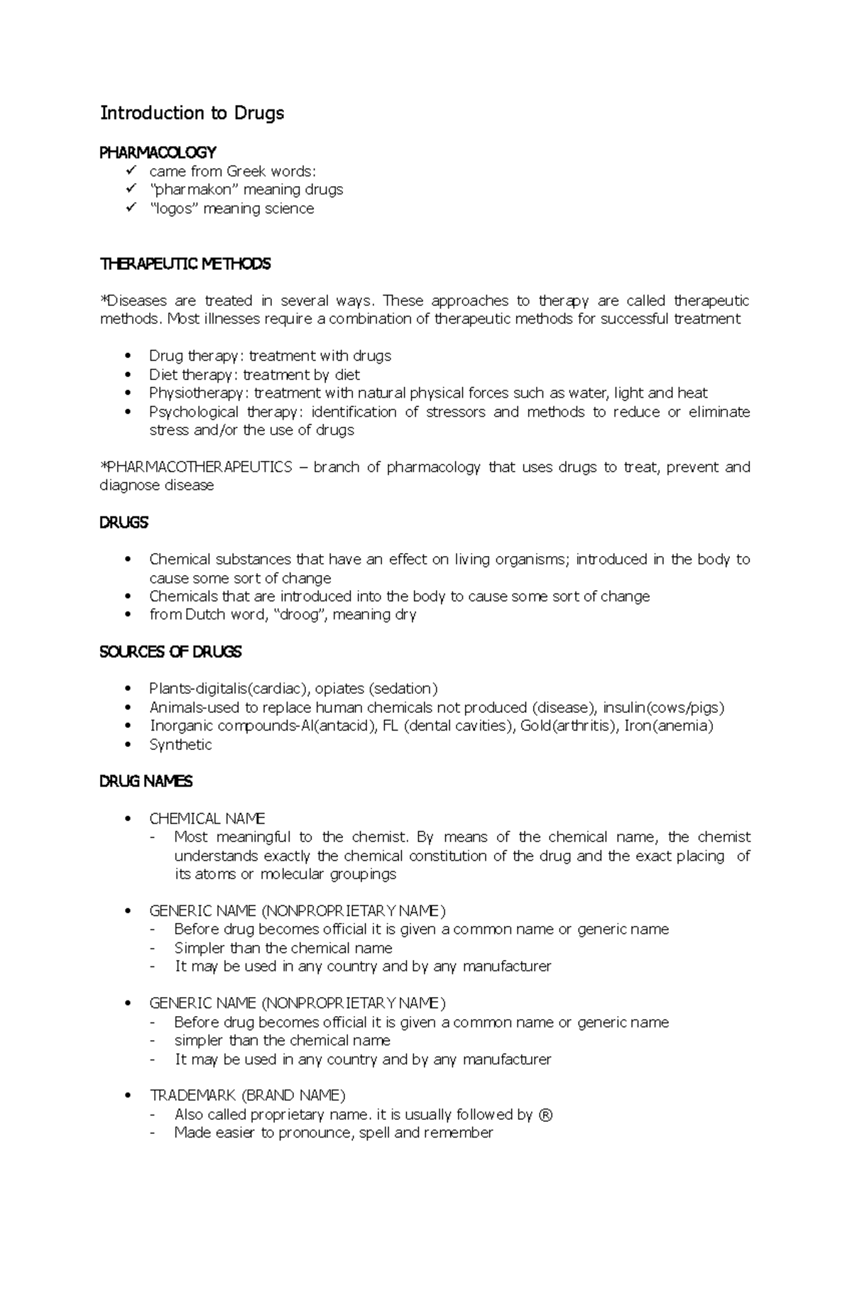 Pharma - Prelim Lesson 1 - Introduction to Drugs PHARMACOLOGY came from ...
