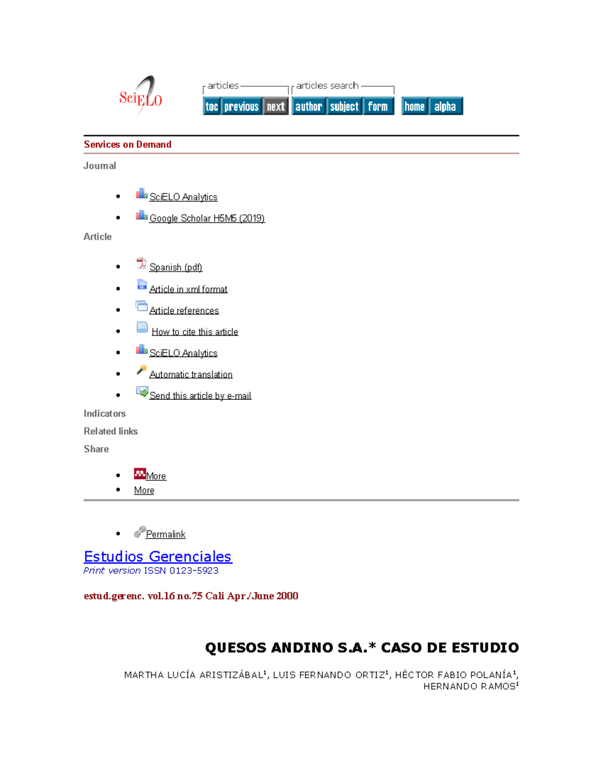 Ejemplo caso andino administracion - Services on Demand Journal SciELO Analytics Google Scholar ...