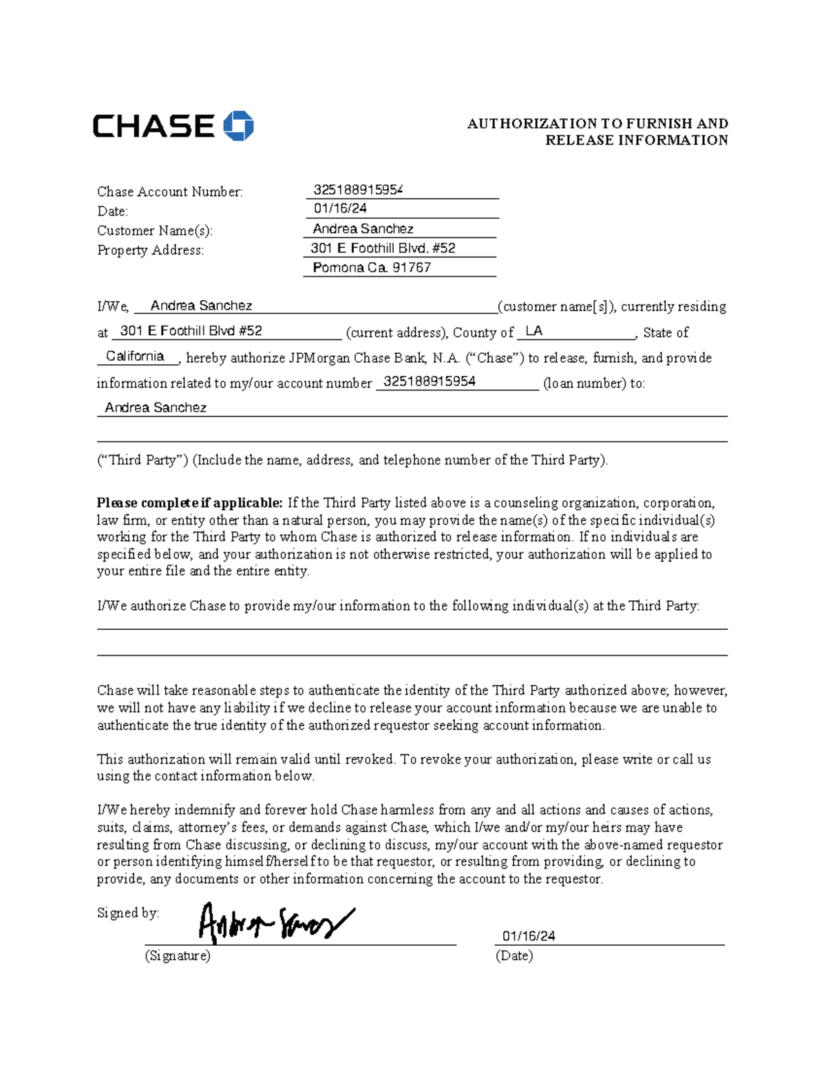 Authorization to furnish and release information form - AUTHORIZATION ...