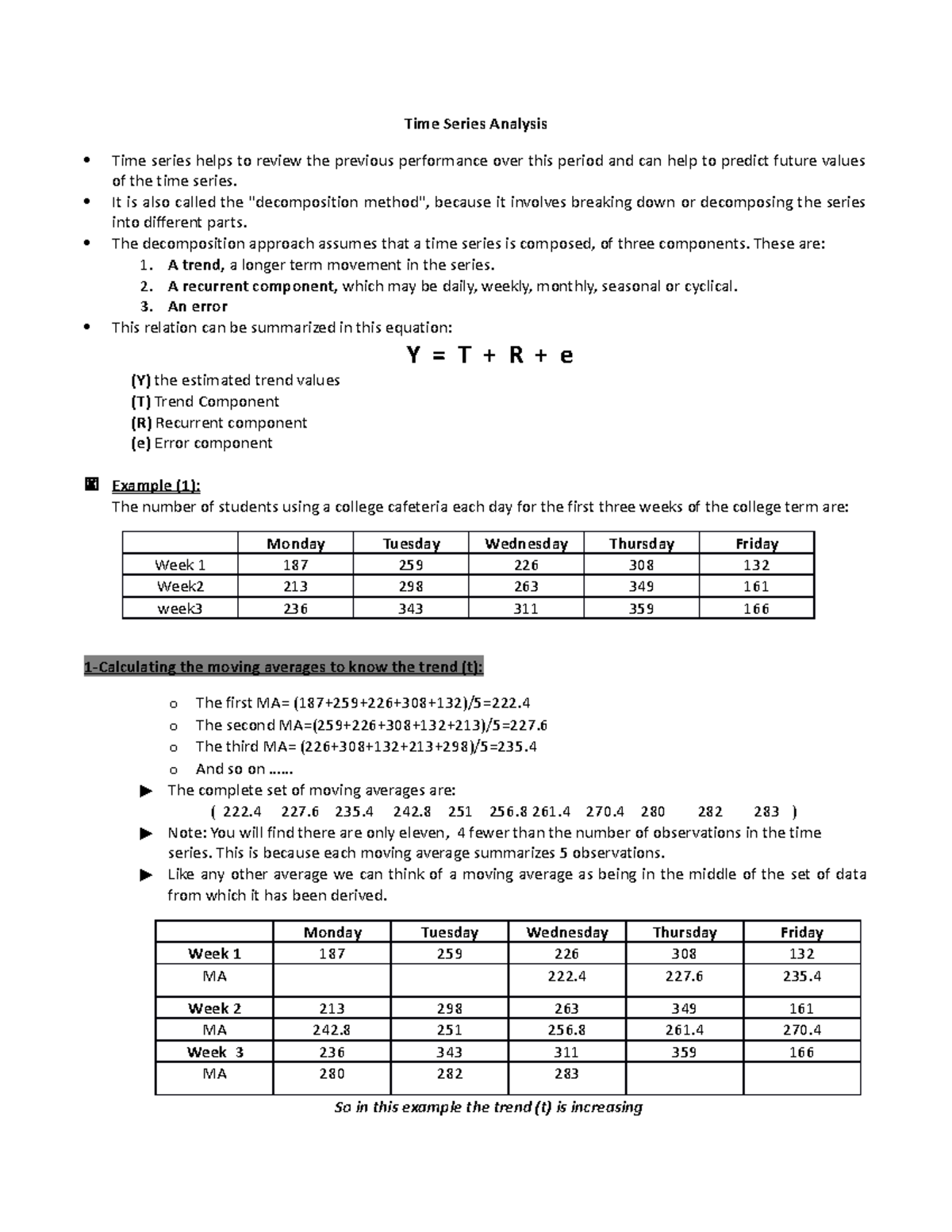 Time Series Analysis - chapter Summery - Time Series Analysis Time ...