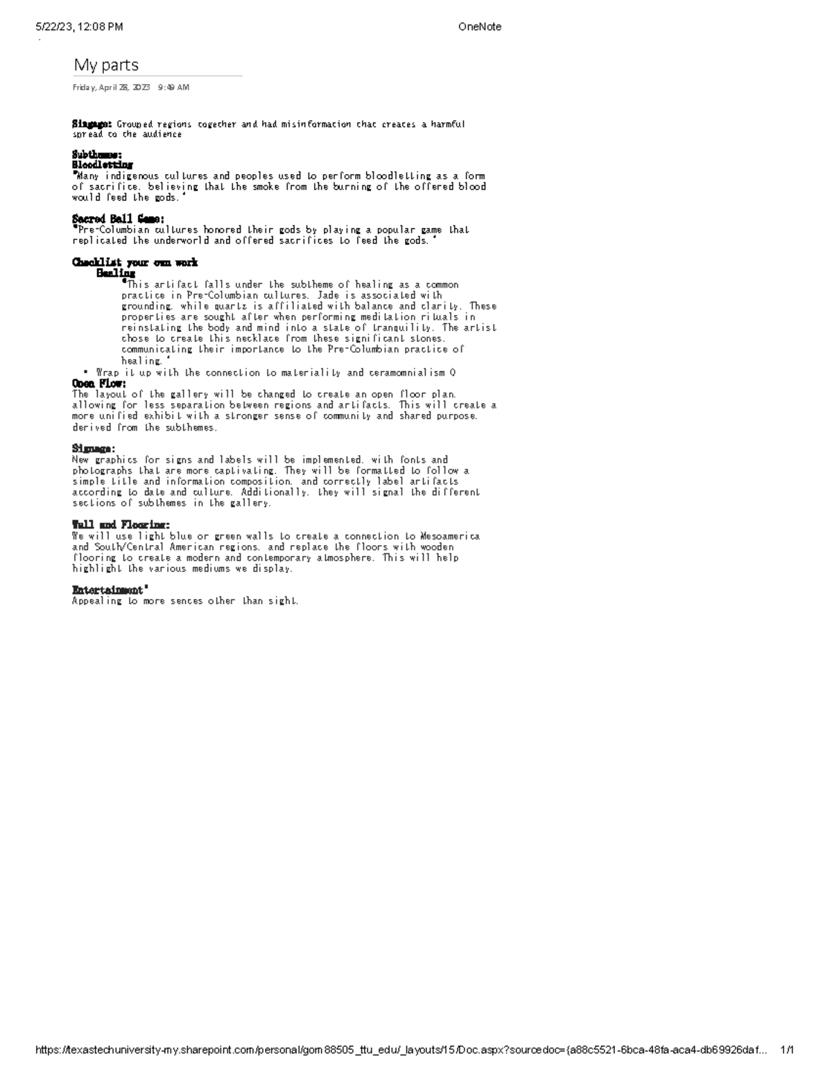 ARTH 3333 Tue - Thur2 - Lecture notes - 5/22/23, 12:08 PM OneNote - Studocu