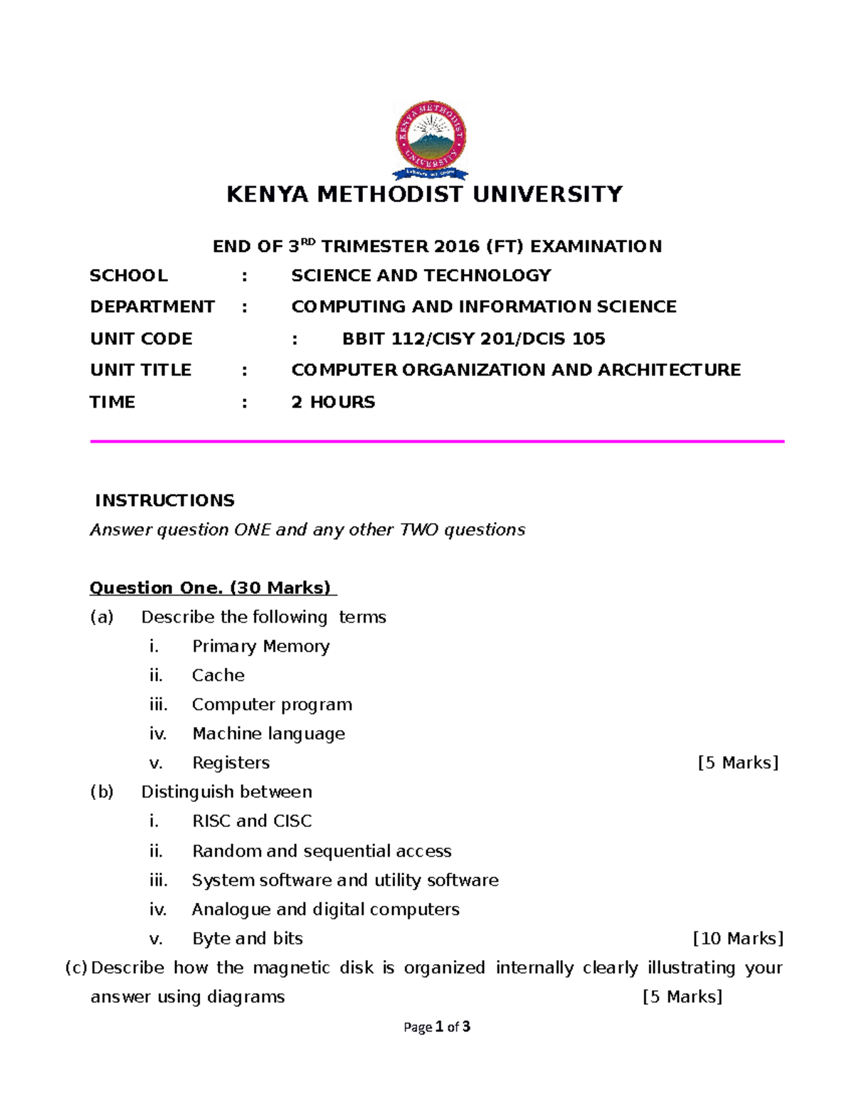Computer Organization AND Architecture (BBIT 112-CISY 201-DCIS 105) 3rd ...