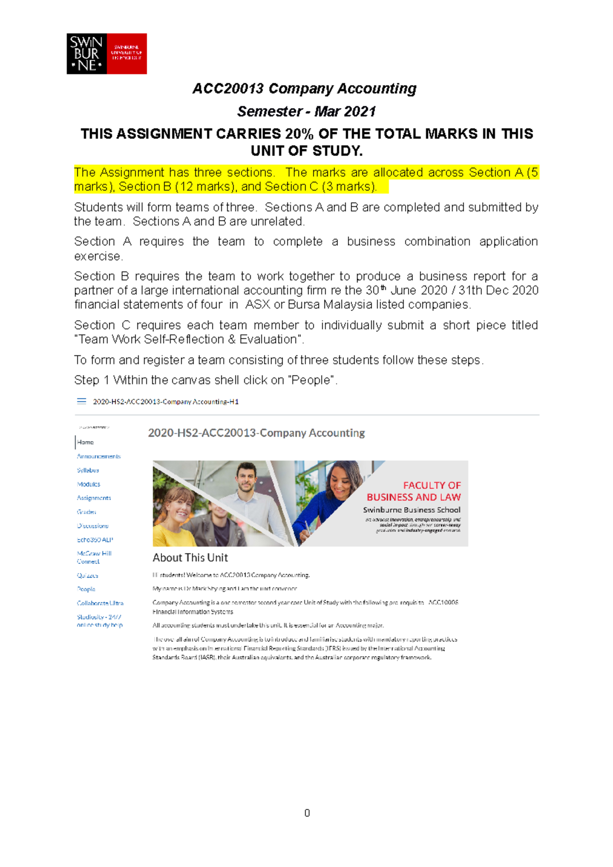 Final Company Accounting Assignment S2 2021 -3-1 - ACC20013 Company ...