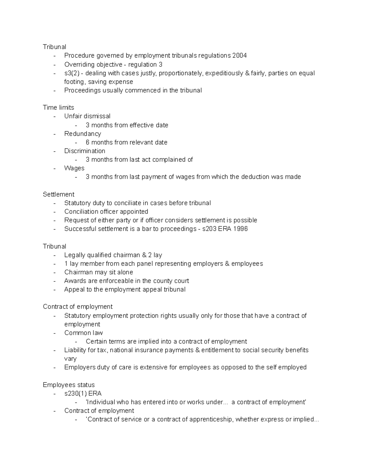 Employment law - Emma Rehal-Wilde - Tribunal - Procedure governed by ...