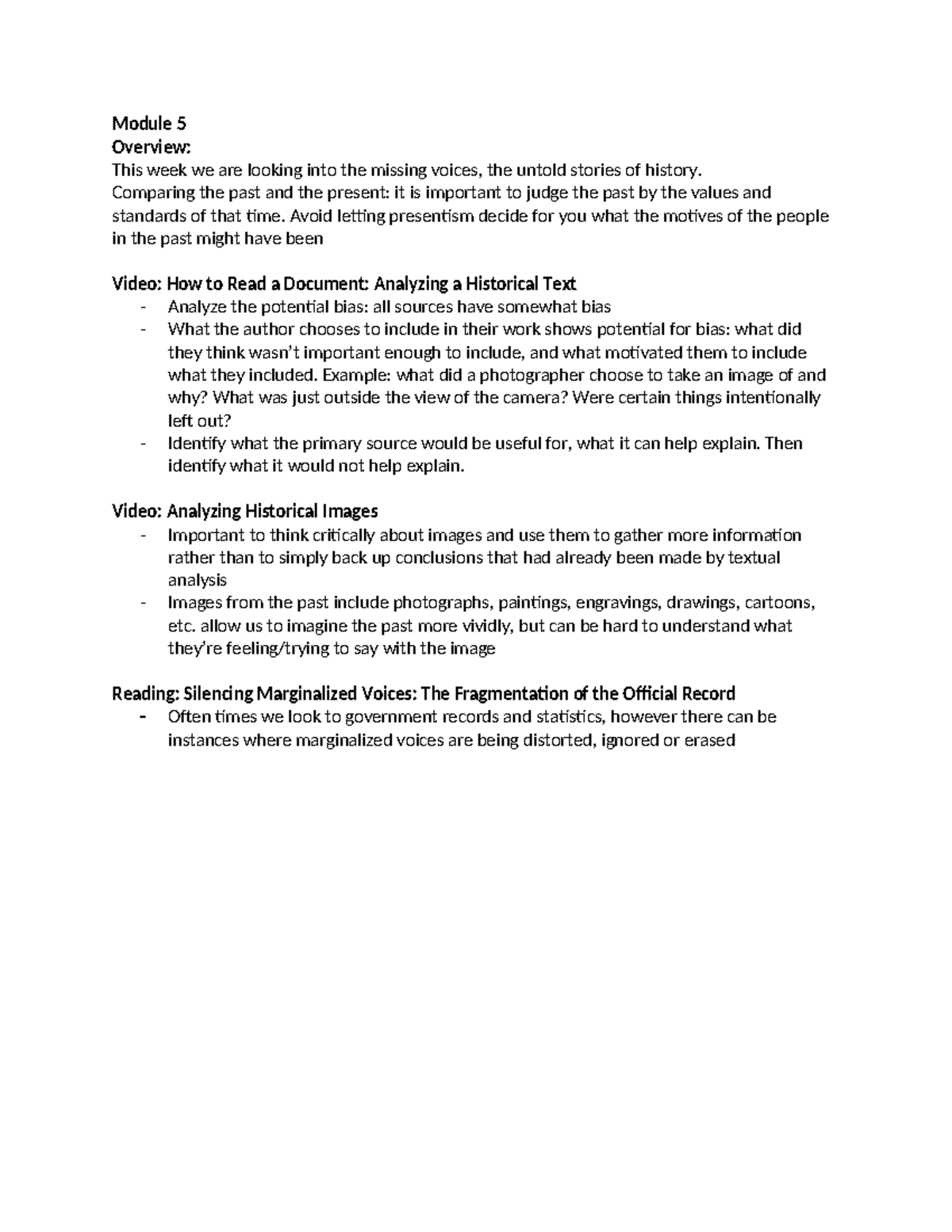 Module 5 notes - incomplete - Module 5 Overview: This week we are ...