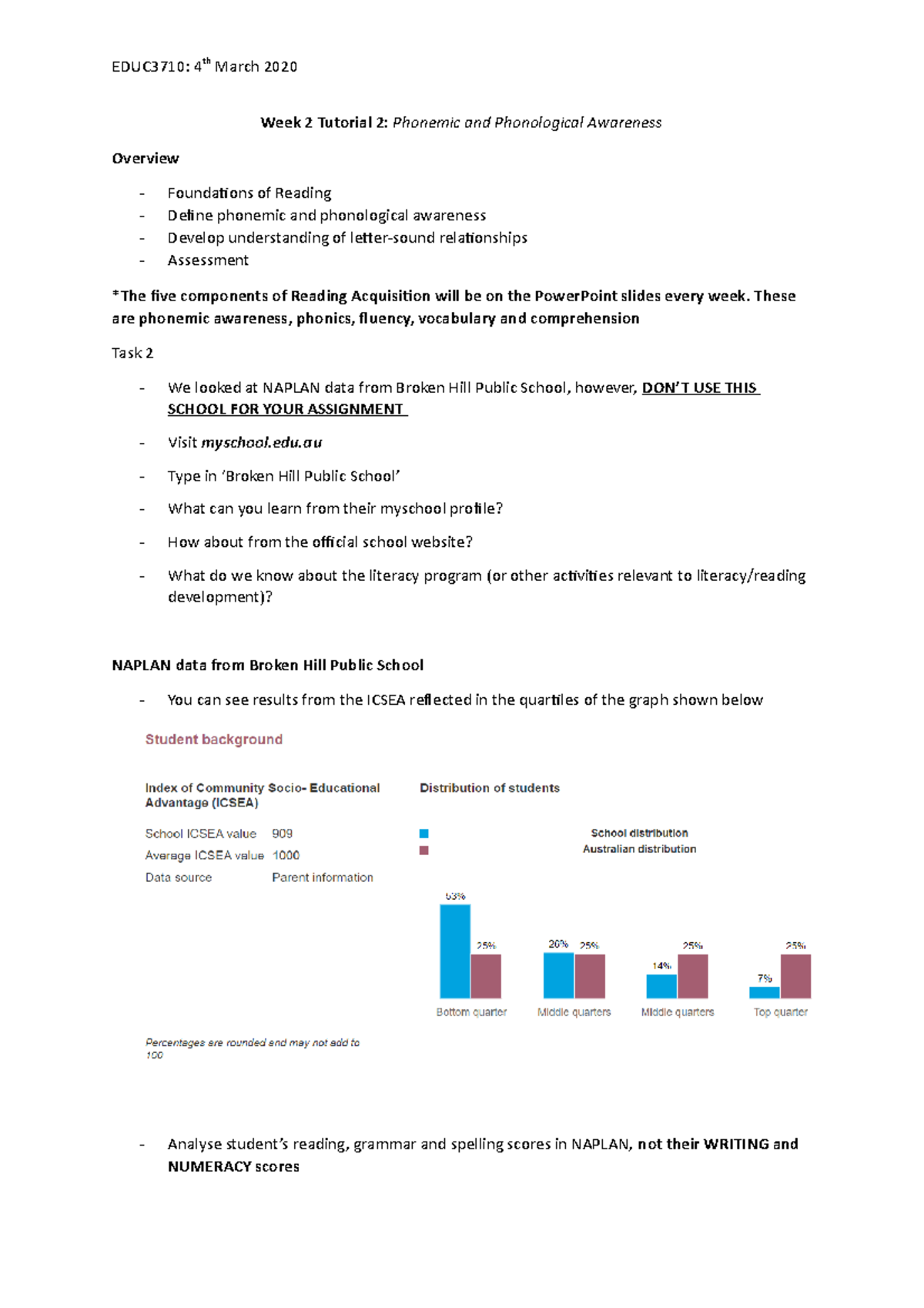 Week 2 Tutorial 2 - Week 2 Tutorial 2: Phonemic and Phonological Awareness Overview Foundations ...