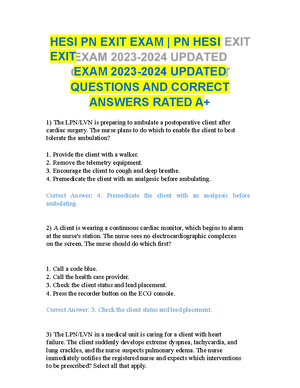 HESI Module #6 Safety AND Infection Control WITH 100% Correct Answers - HESI MODULE #6 SAFETY ...