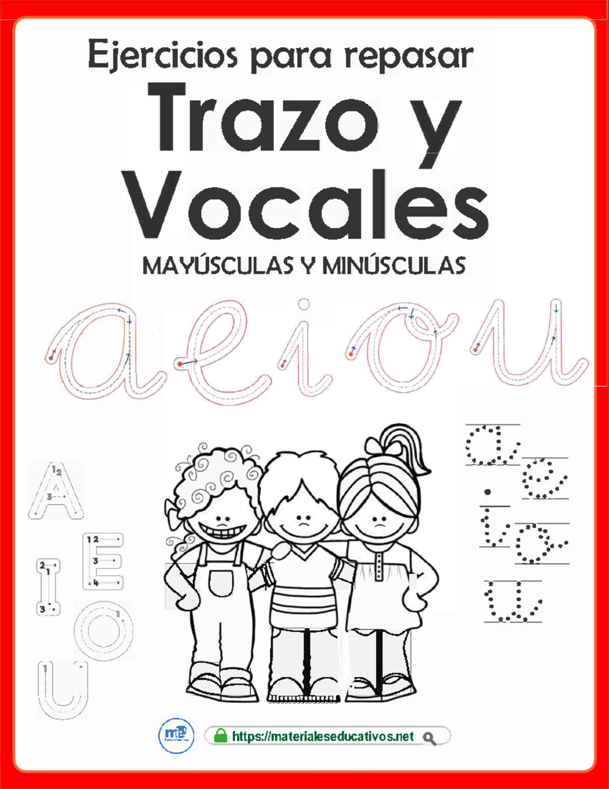 Ejercicios para repasar trazo y vocales