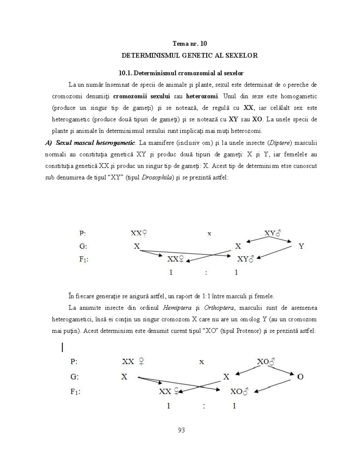 Unitatea 10 – Determinismul genetic al sexelor (Cromozomial, genomial ...