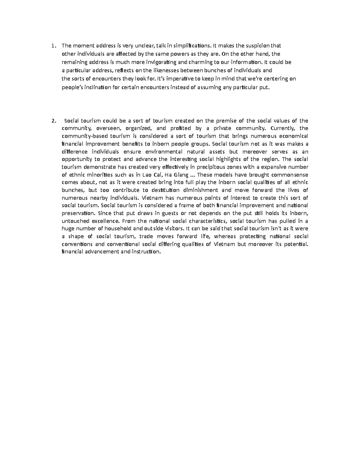 Ass 4 - bài tập viết luận phân tích - The moment address is very ...