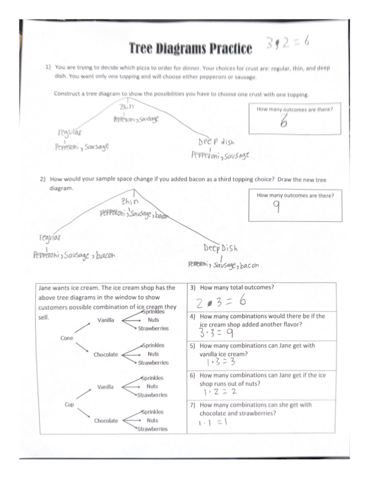 Tree Diagrams Practice - Studocu